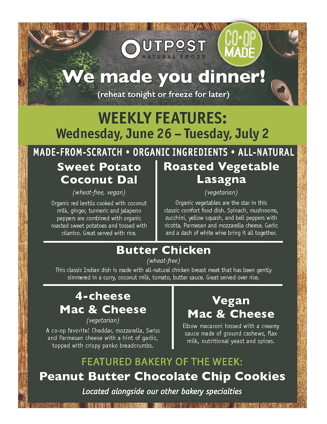 Menus · Outpost Natural Foods